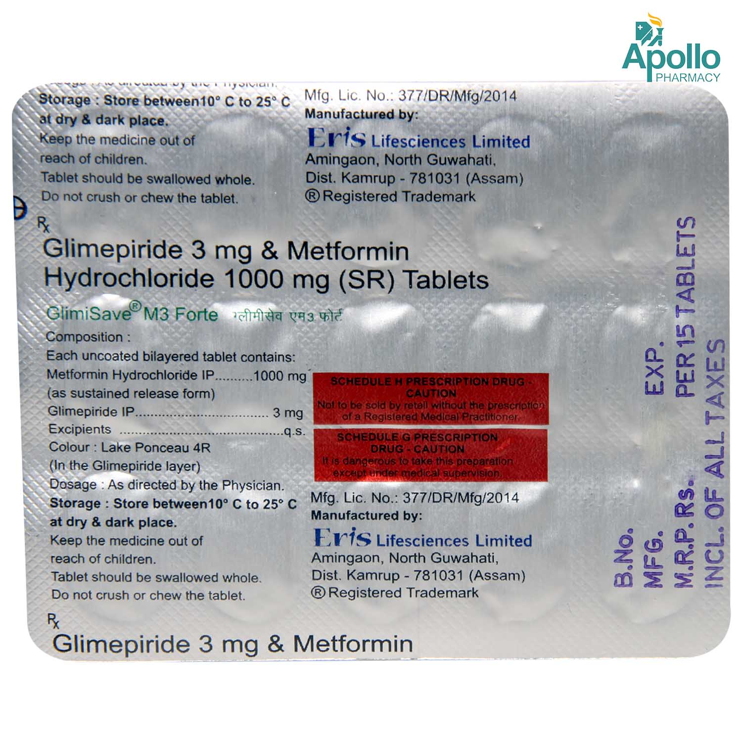 Glimisave M 3 Forte Tablet 15's Price, Uses, Side Effects, Composition ...