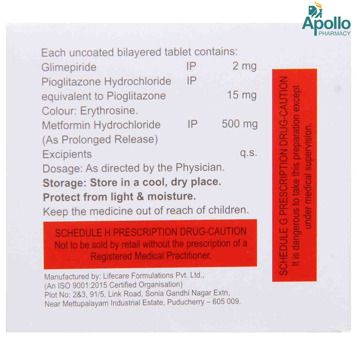 Glimiprime-MP 2 Tablet 10's Price, Uses, Side Effects, Composition ...