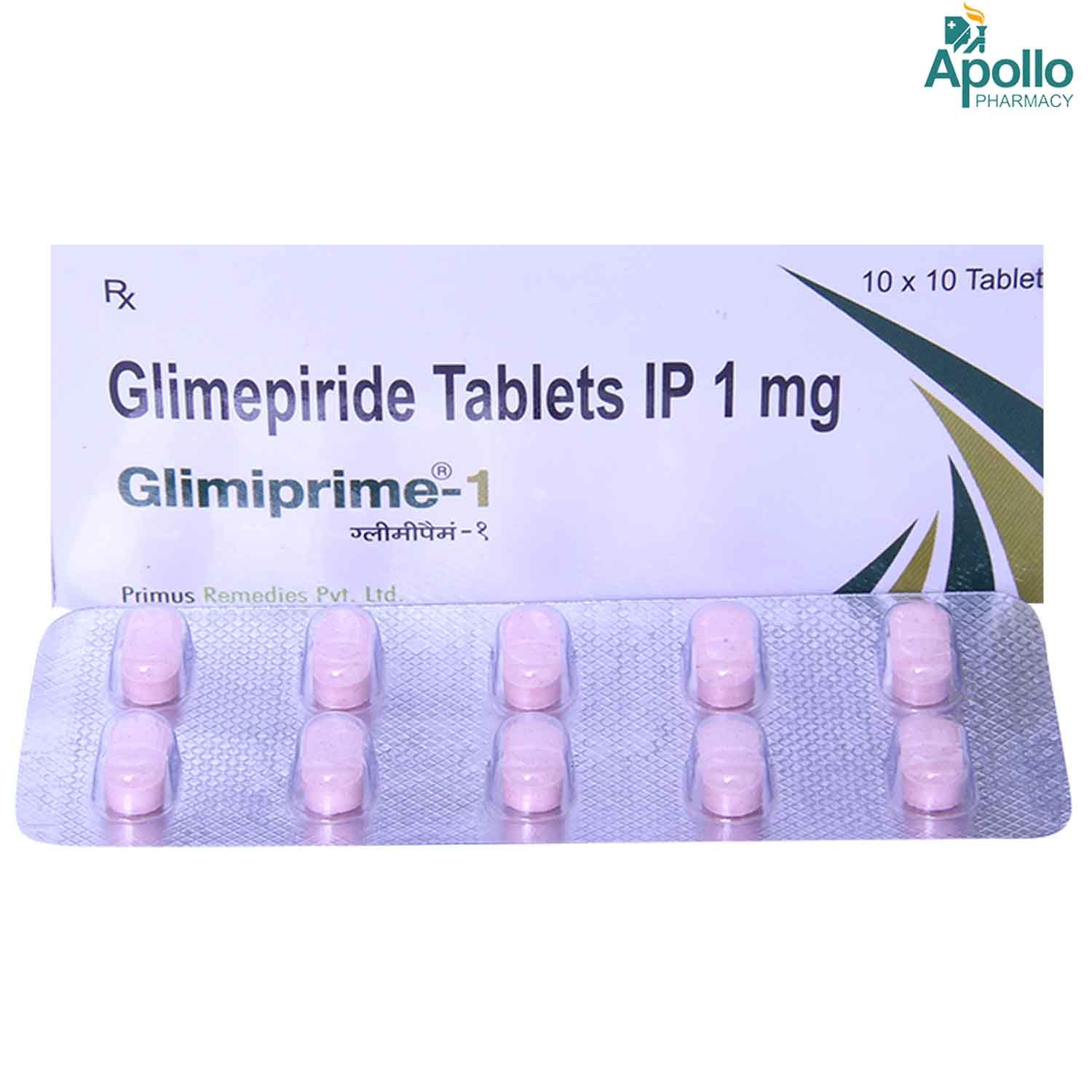 Glimiprime-1 Tablet 10's Price, Uses, Side Effects, Composition ...