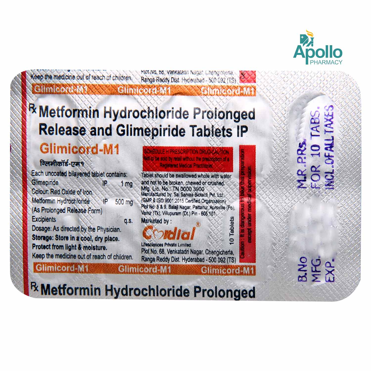 Glimicord-M1 Tablet 10's Price, Uses, Side Effects, Composition ...