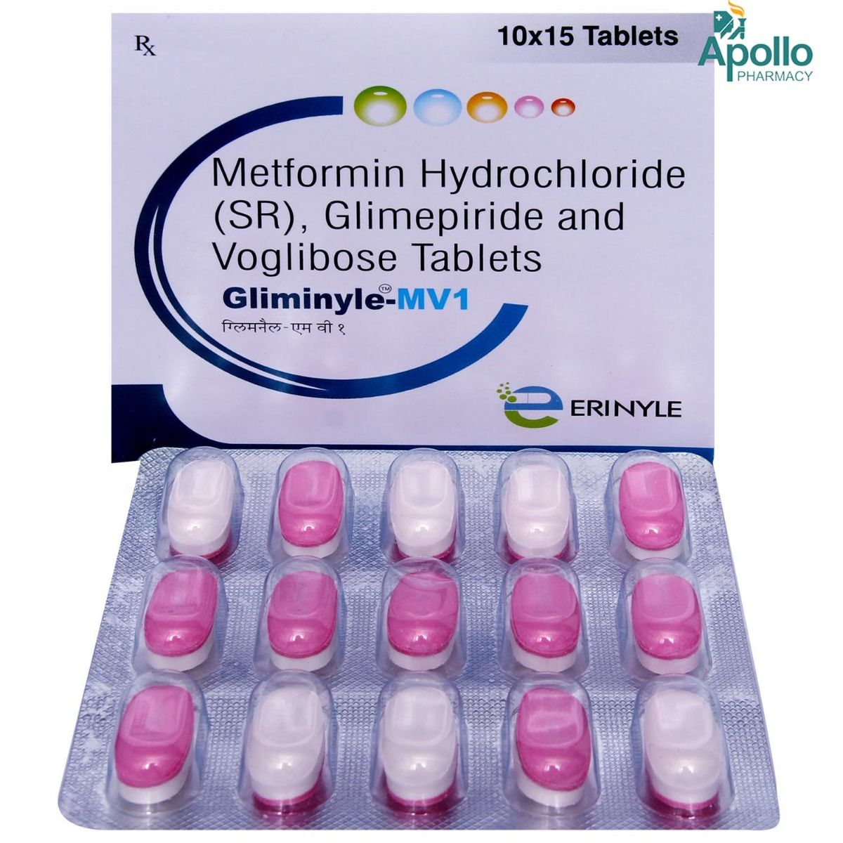 Gliminyle-MV 1 Tablet 15's Price, Uses, Side Effects, Composition ...