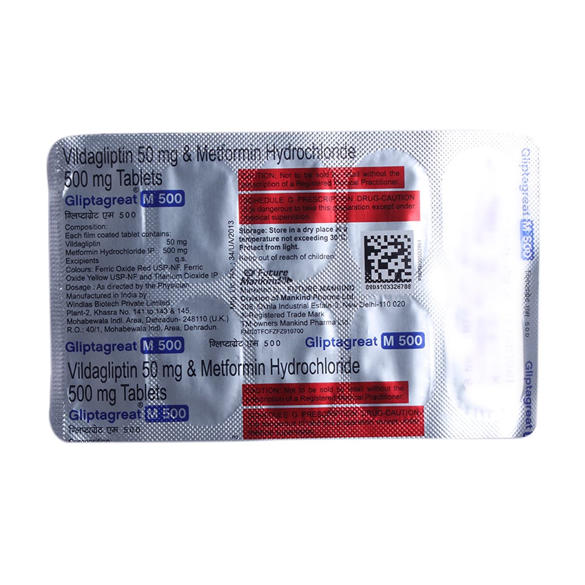 Gliptagreat M 500/50mg Tablet 10's Price, Uses, Side Effects, Composition - Apollo Pharmacy