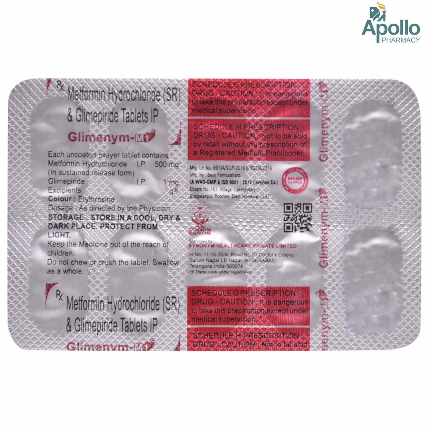 Glimenym-M1 Tablet 10's Price, Uses, Side Effects, Composition - Apollo ...