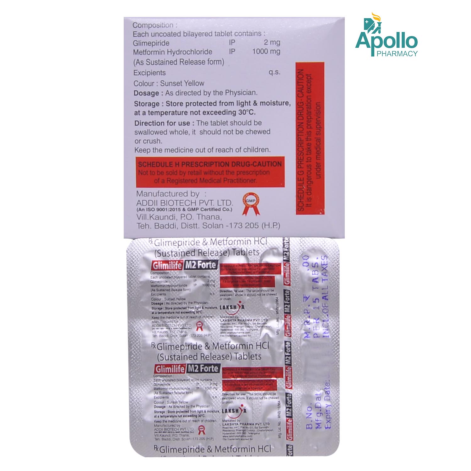 Glimilife M2 Forte Tablet 15's Price, Uses, Side Effects, Composition ...