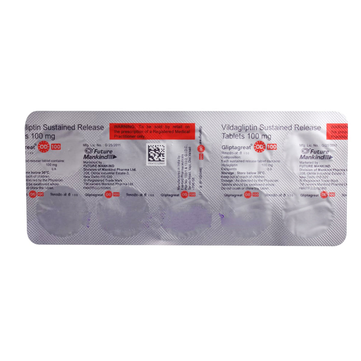 Gliptagreat OD 100 Tablet 10's Price, Uses, Side Effects, Composition ...