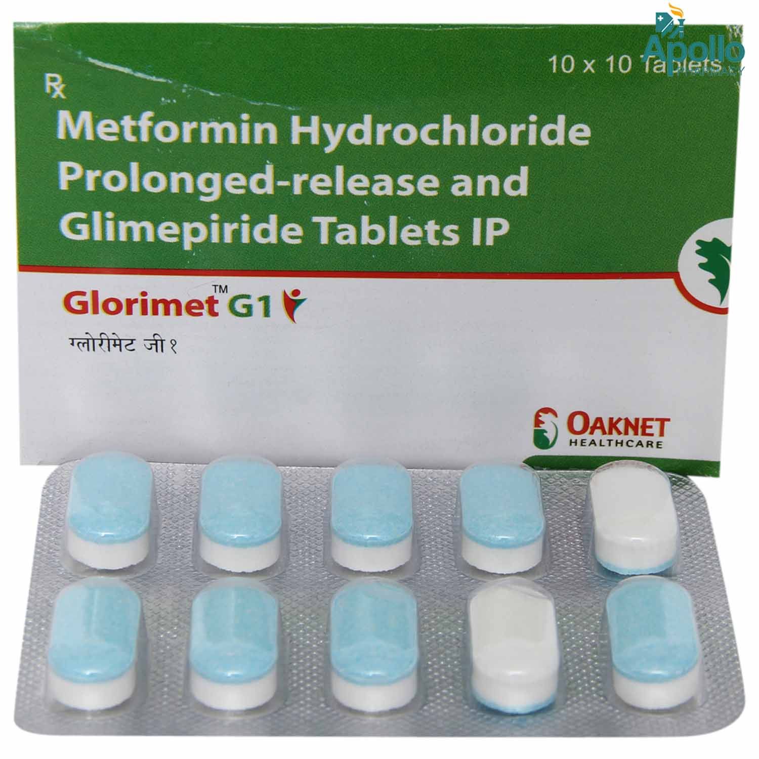 Glorimet G 1 Tablet 10's Price, Uses, Side Effects, Composition ...
