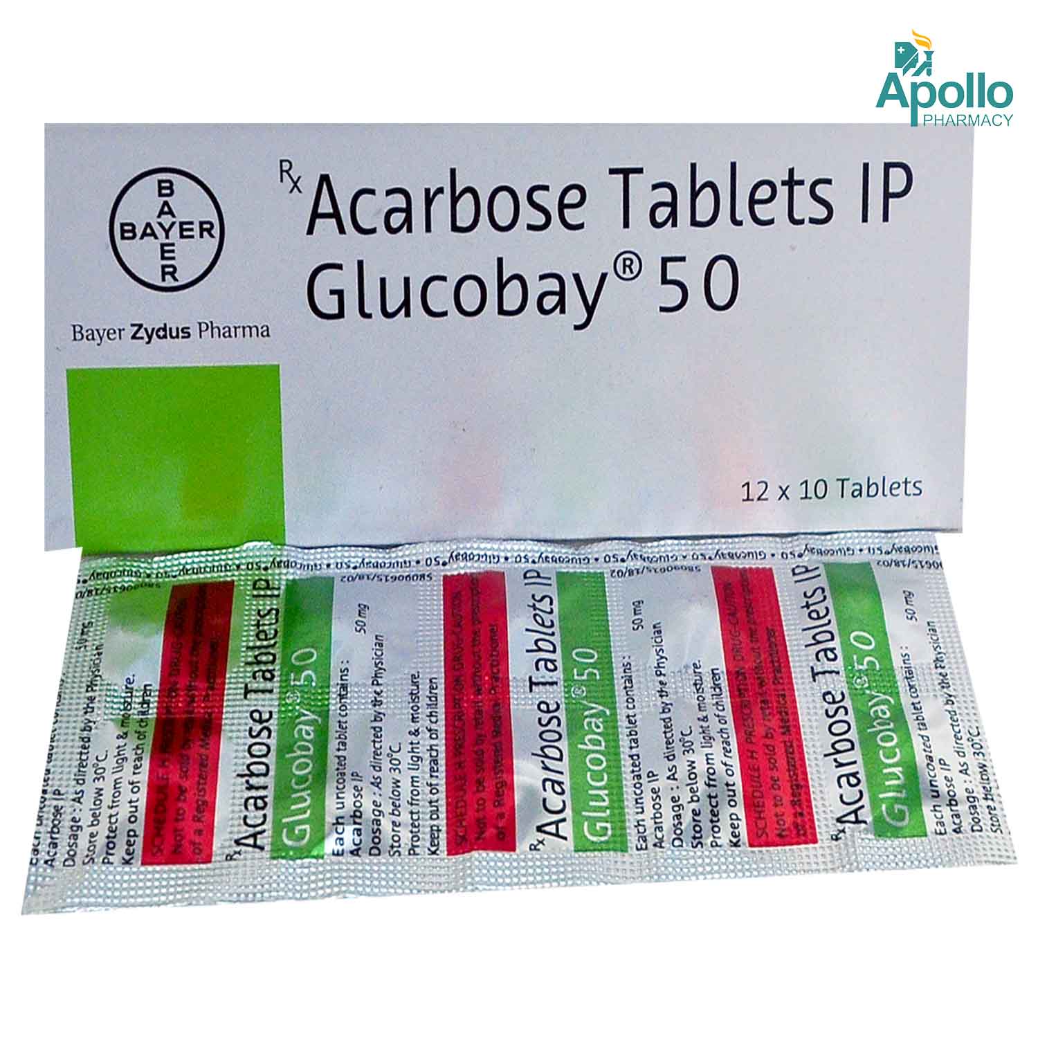 Glucobay 50 Tablet 10's Price, Uses, Side Effects, Composition - Apollo ...