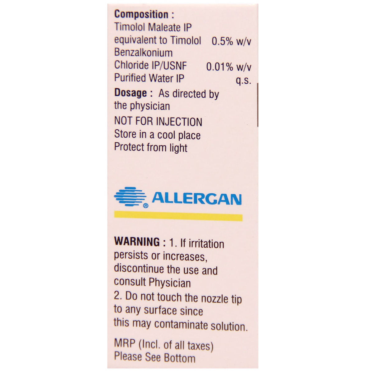 Glucomol 0.5% Eye Drop 5 ml Price, Uses, Side Effects, Composition ...