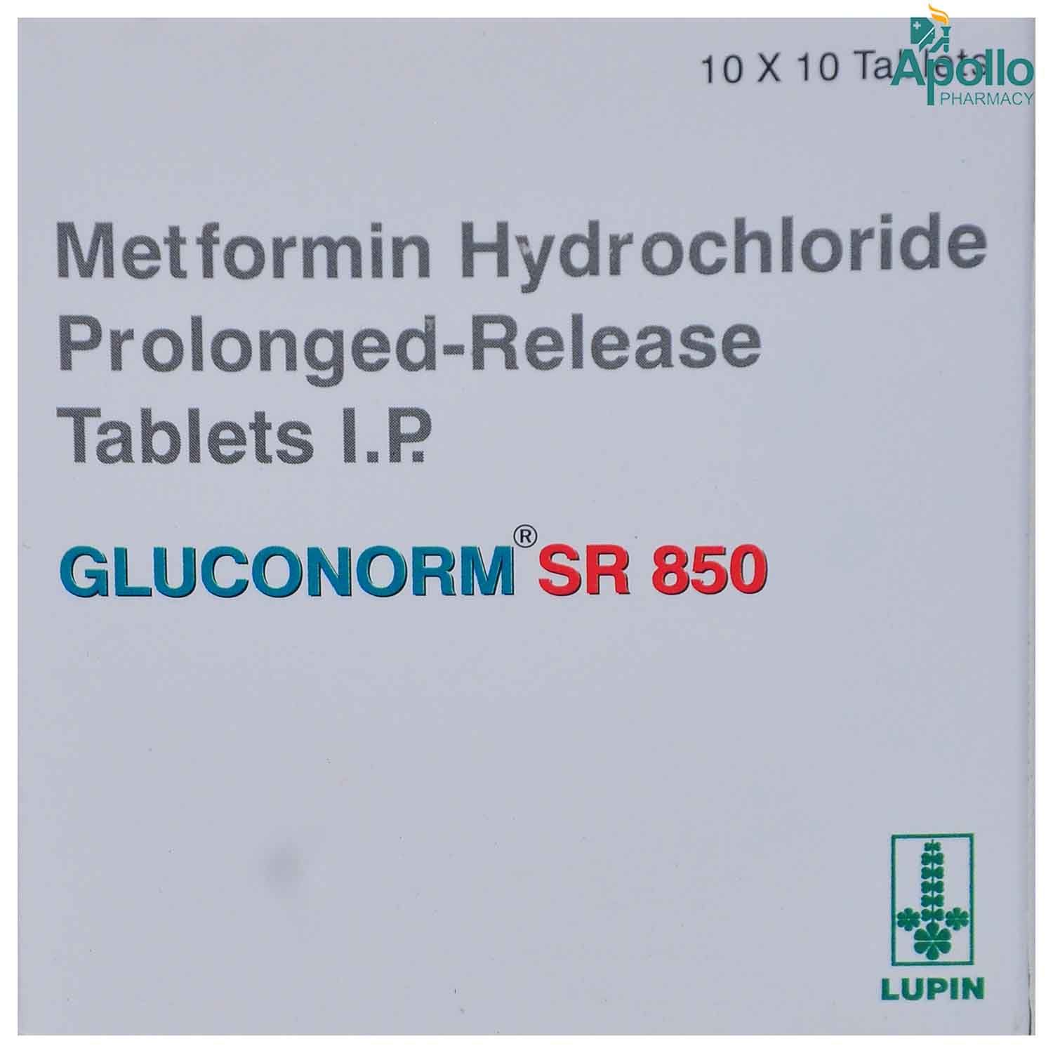 Gluconorm SR 850 Tablet 10's Price, Uses, Side Effects, Composition ...