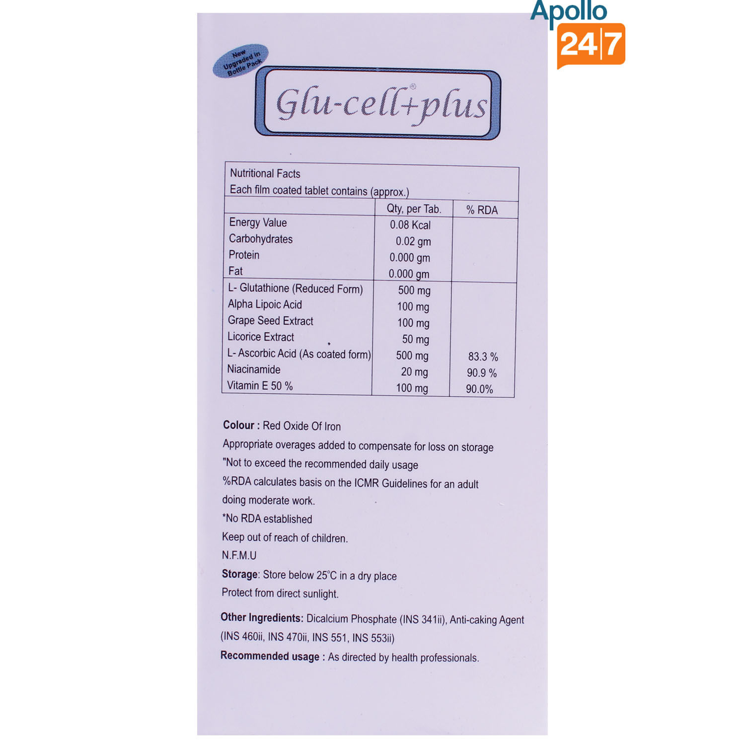 New Glu-Cell Plus Tablet 30's Price, Uses, Side Effects, Composition ...