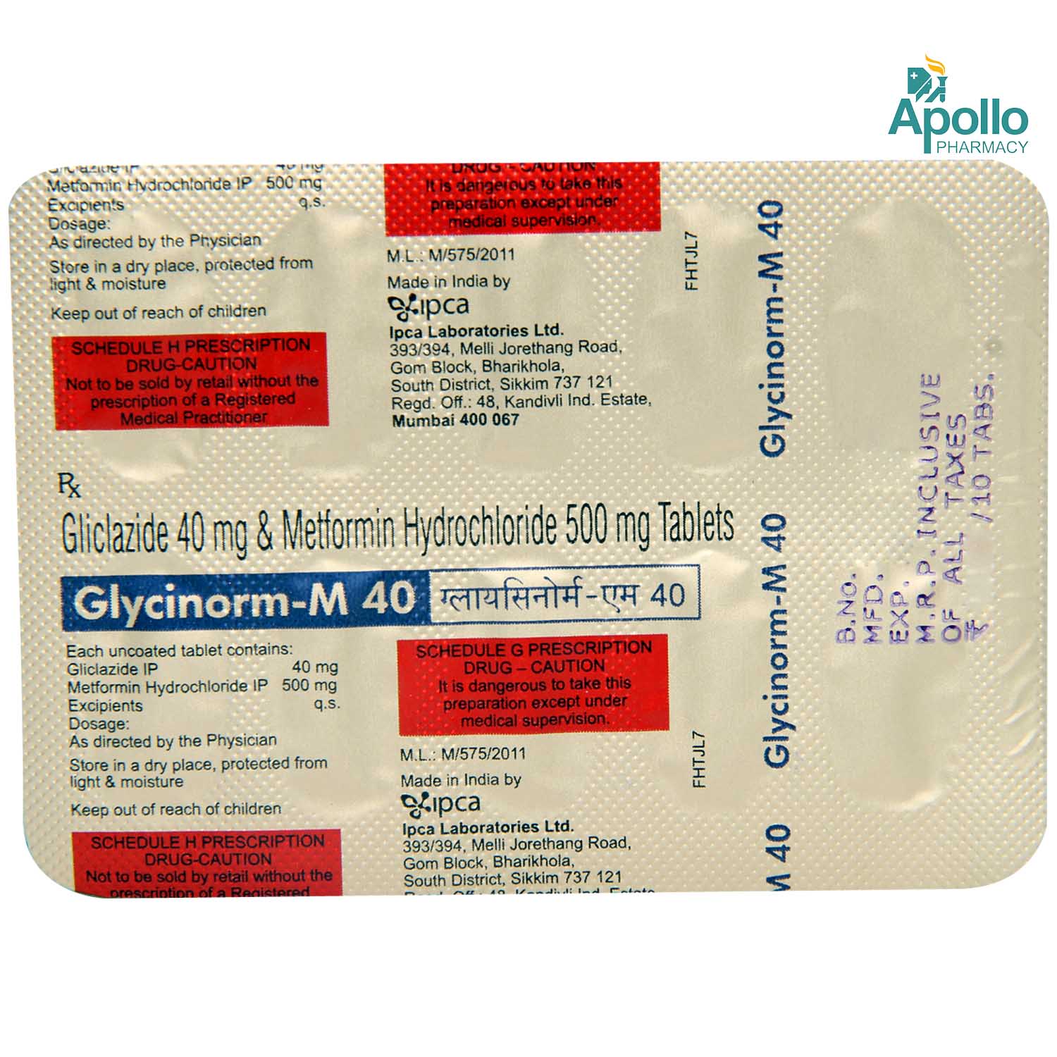 Glycinorm M 40 Tablet 10's Price, Uses, Side Effects, Composition ...