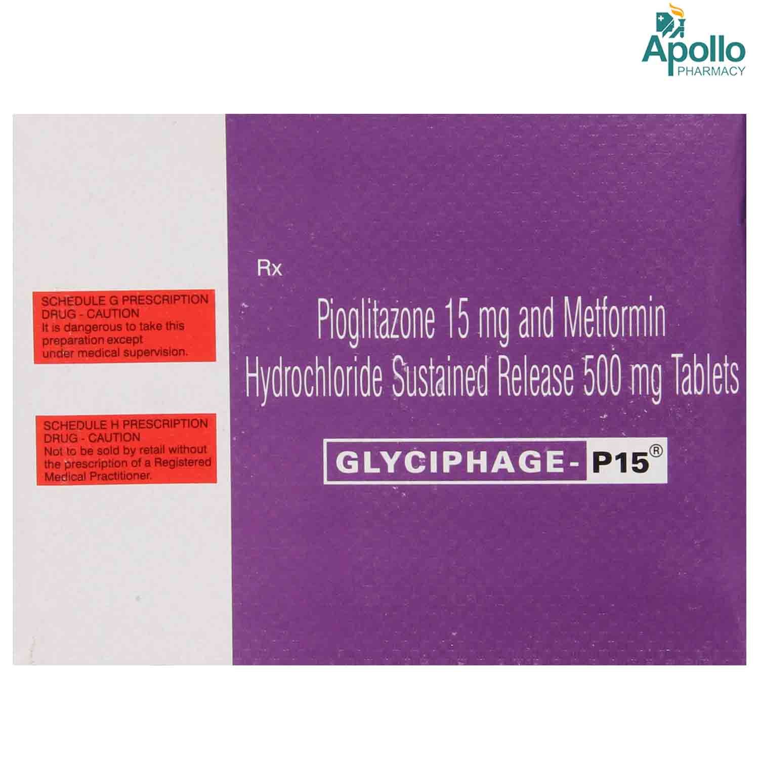 GLYCIPHAGE P 15MG TABLET Price, Uses, Side Effects, Composition ...