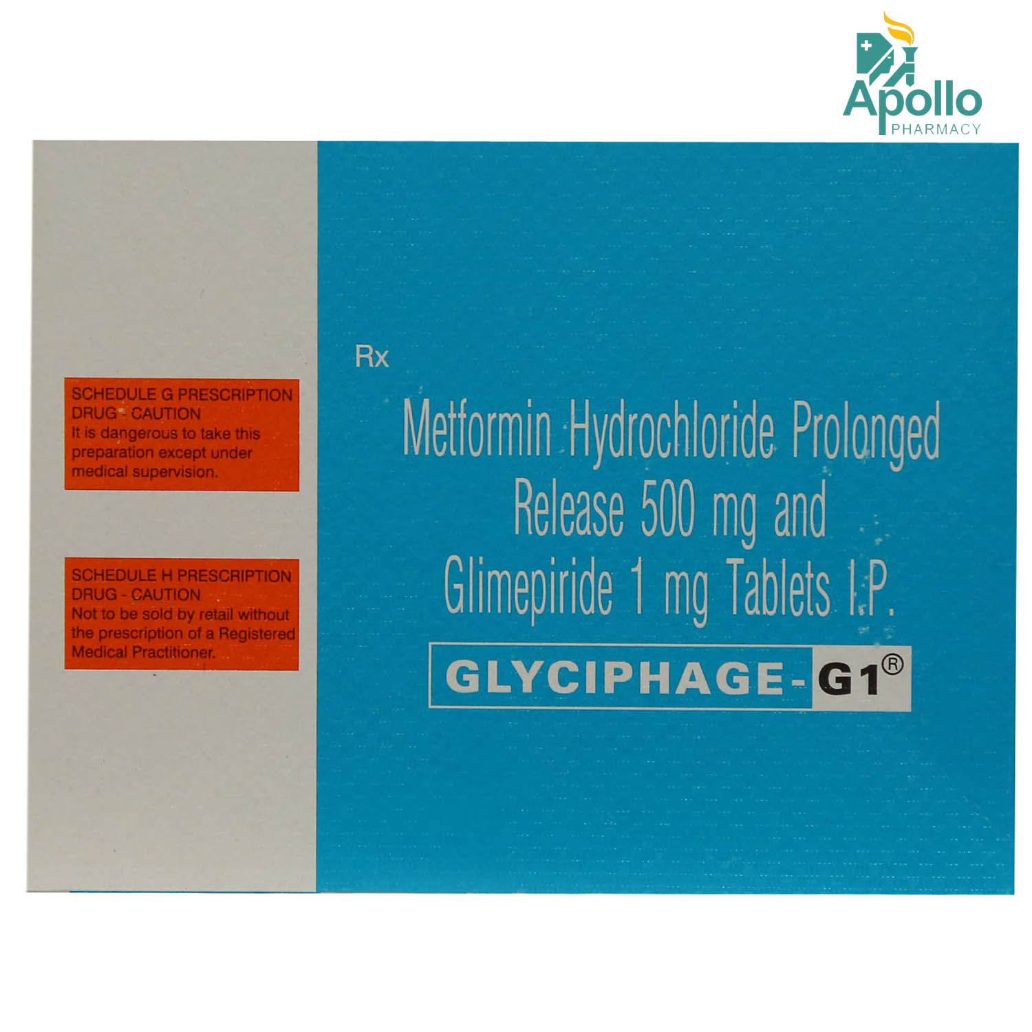 Glyciphage-G 1 Tablet 10's Price, Uses, Side Effects, Composition - Apollo Pharmacy