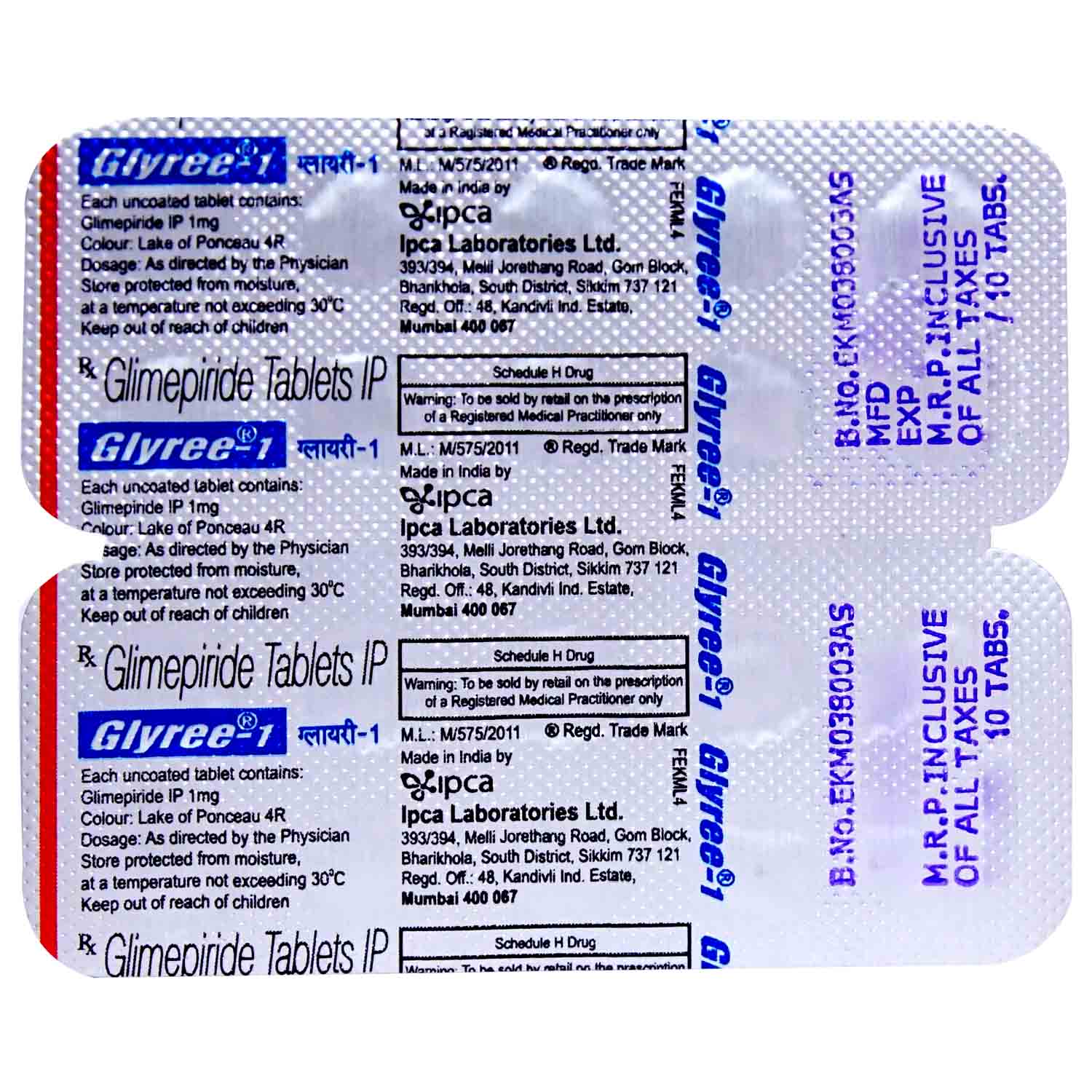 Glyree-1 Tablet 10's Price, Uses, Side Effects, Composition - Apollo ...