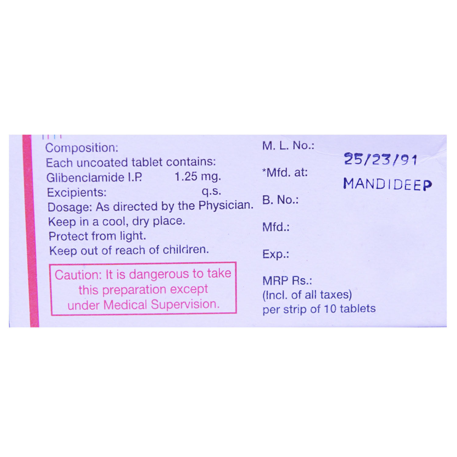 Glybovin 1.25 Tablet 10's Price, Uses, Side Effects, Composition ...
