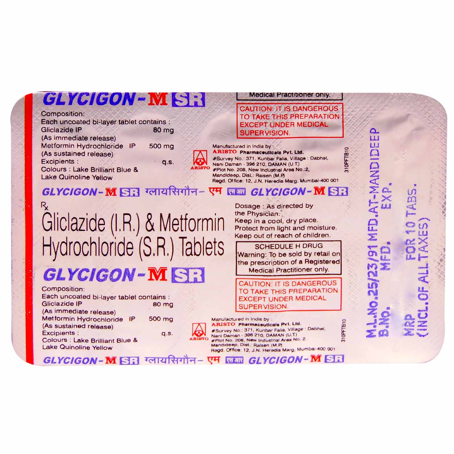 Glycigon-M SR Tablet 10's Price, Uses, Side Effects, Composition ...