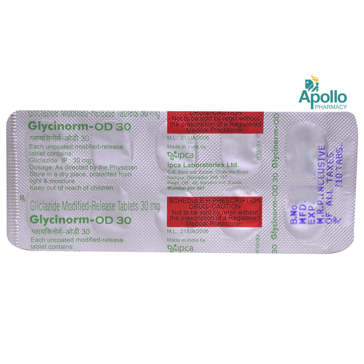 Glycinorm-OD 30 Tablet 10's Price, Uses, Side Effects, Composition ...