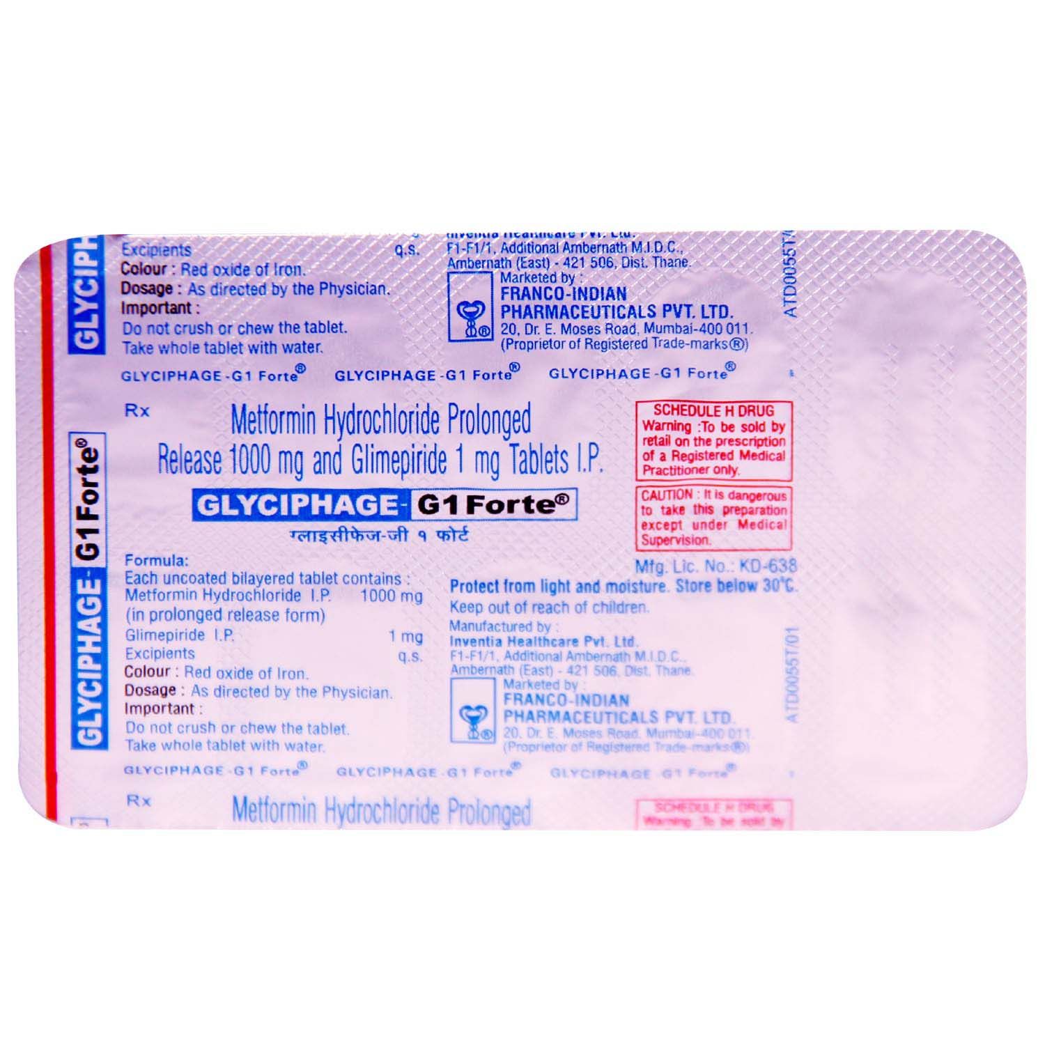 Glyciphage G1 Forte Tablet 10's Price, Uses, Side Effects, Composition - Apollo Pharmacy