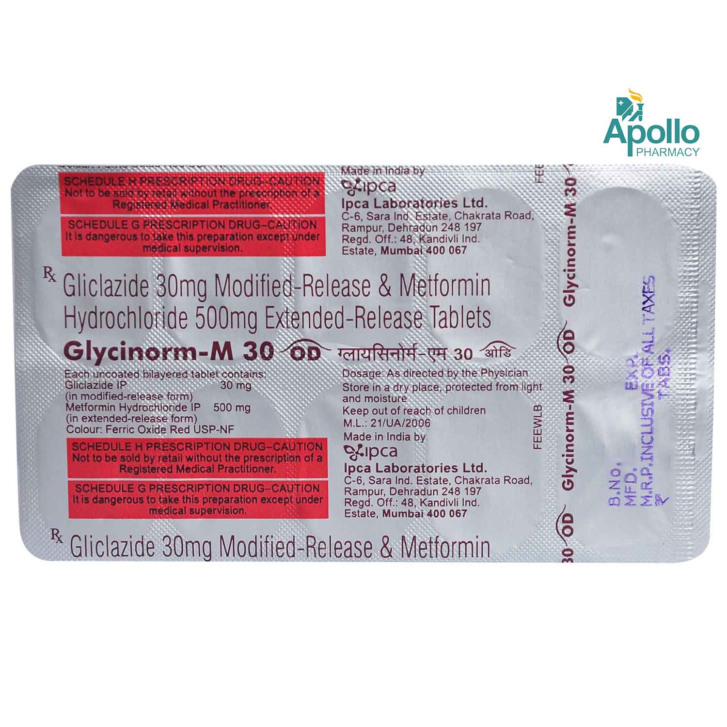 Glycinorm M OD 30 Tablet 10's Price, Uses, Side Effects, Composition ...