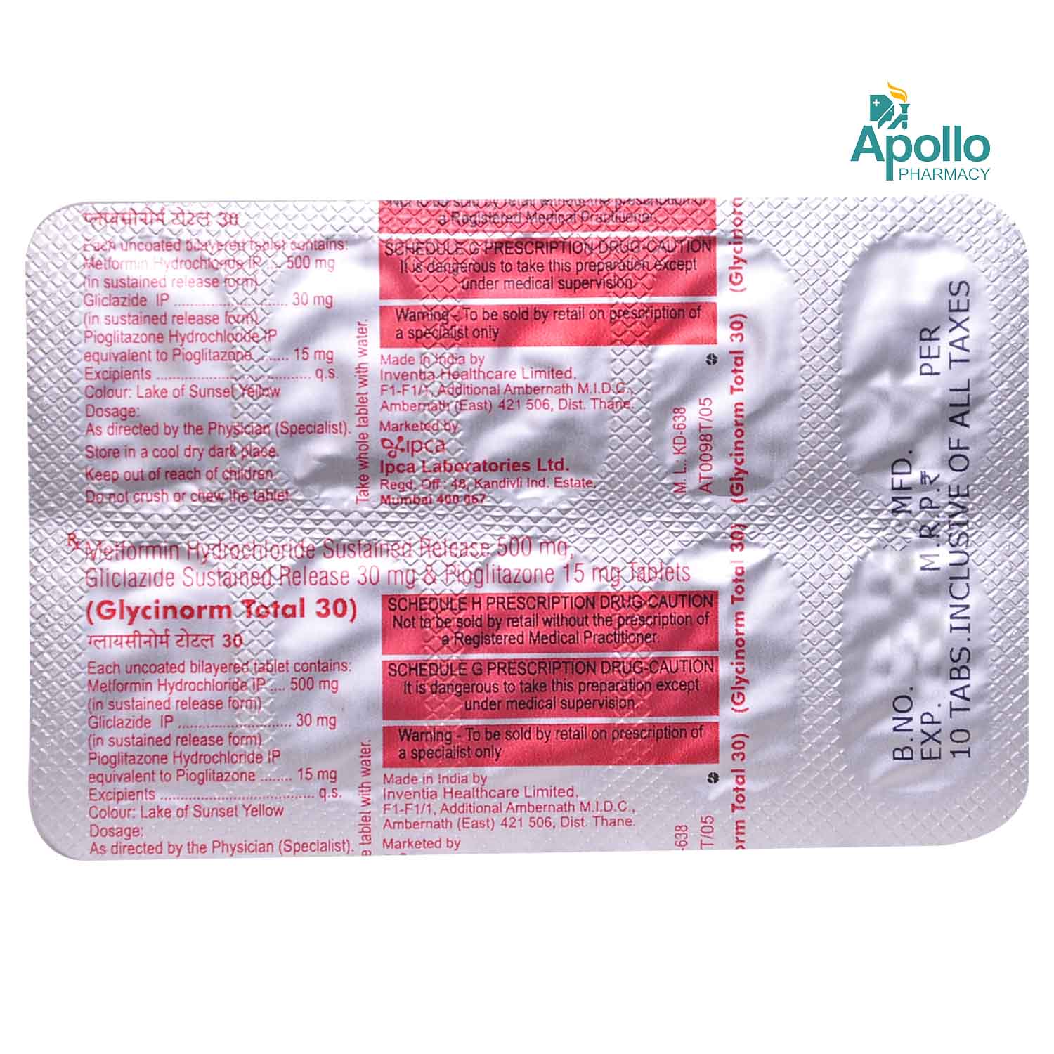 Glycinorm Total 30 Tablet 10's Price, Uses, Side Effects, Composition ...