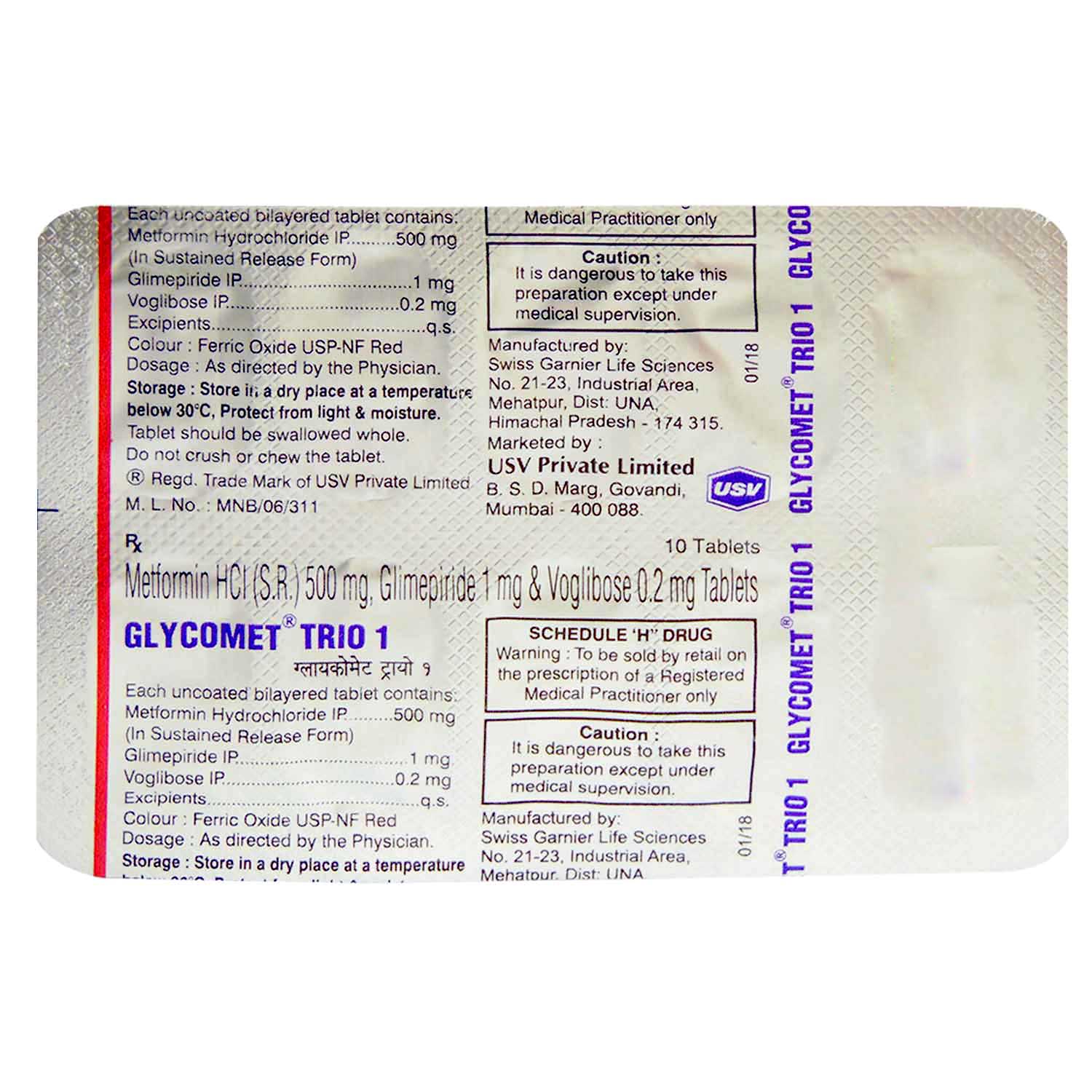 Glycomet Trio 1 Tablet 10's Price, Uses, Side Effects, Composition ...