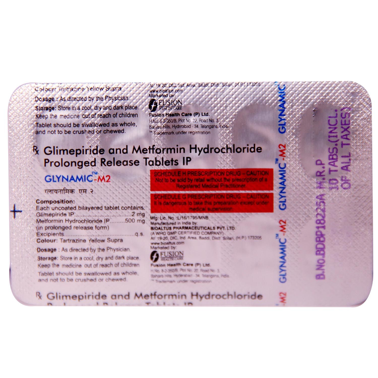Glynamic-M 2 Tablet 10's Price, Uses, Side Effects, Composition ...