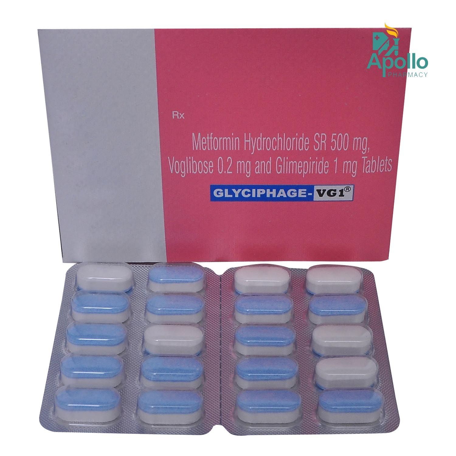 Glyciphage-VG1 Tablet 10's Price, Uses, Side Effects, Composition - Apollo Pharmacy