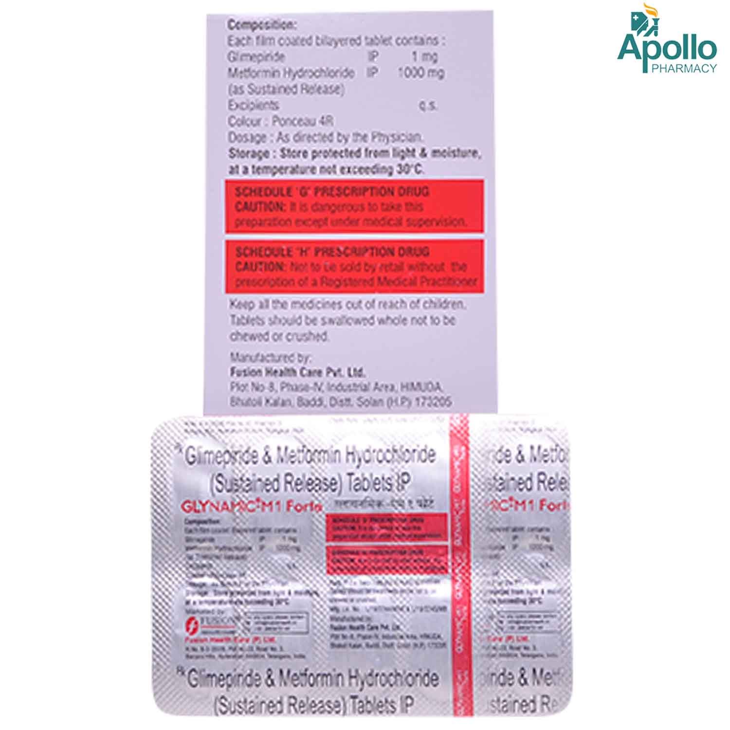 GLYNAMIC M1 FORTE TABLET 10'S Price, Uses, Side Effects, Composition ...