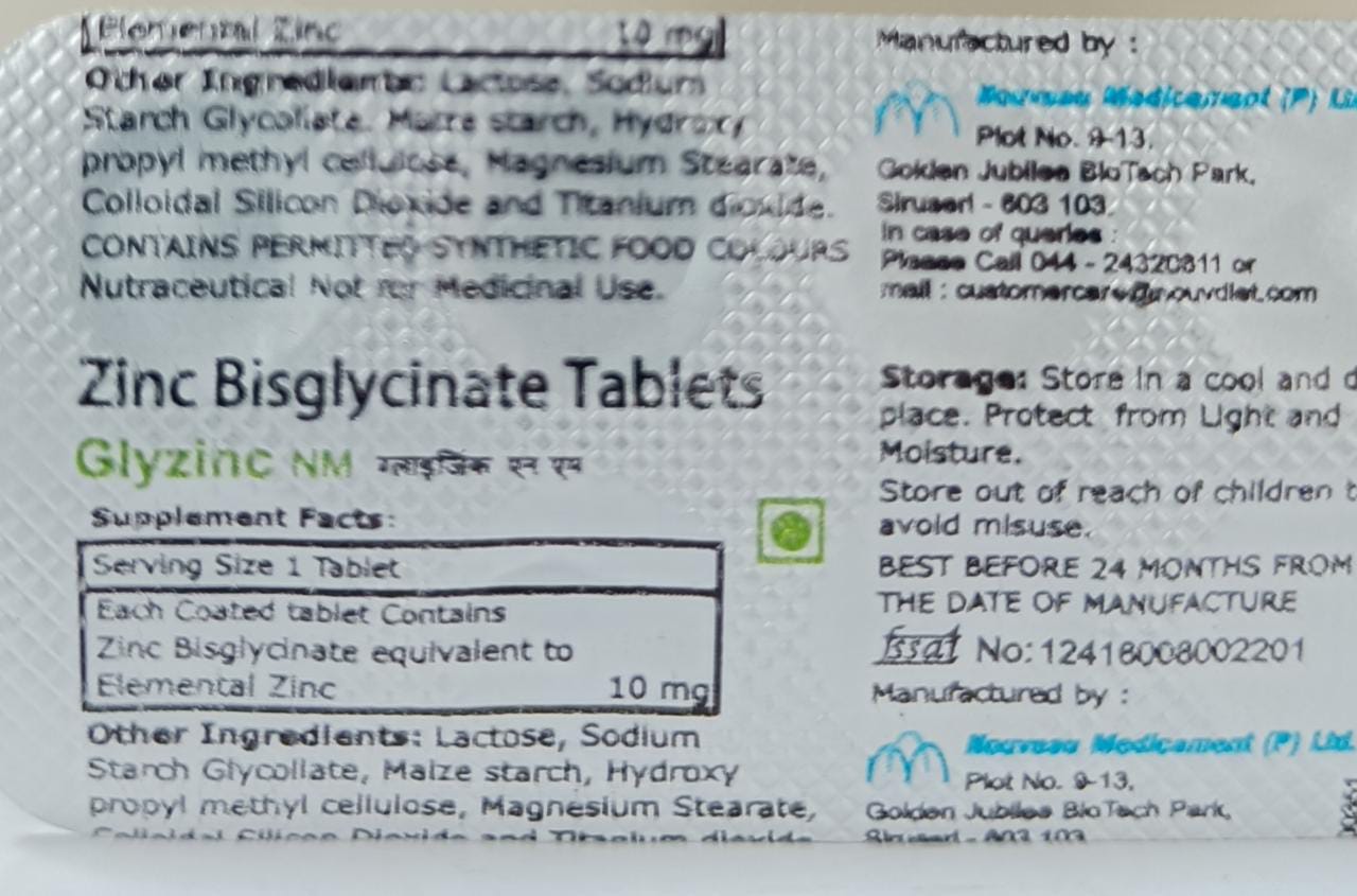 Glyzinc NM Tablet 10's Price, Uses, Side Effects, Composition - Apollo ...