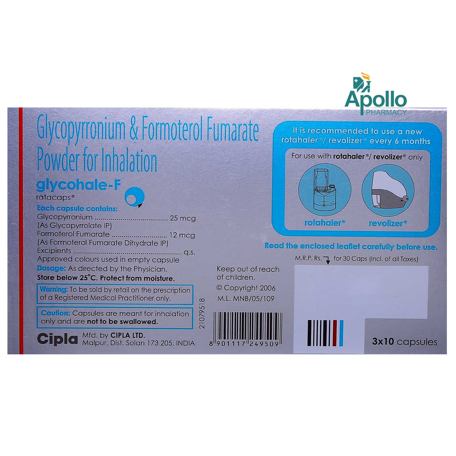 Glycohale-F Rotacaps 30's Price, Uses, Side Effects, Composition ...