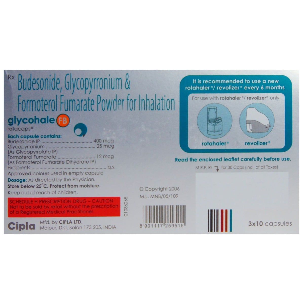 Glycohale FB Rotacaps 3x10's Price, Uses, Side Effects, Composition ...