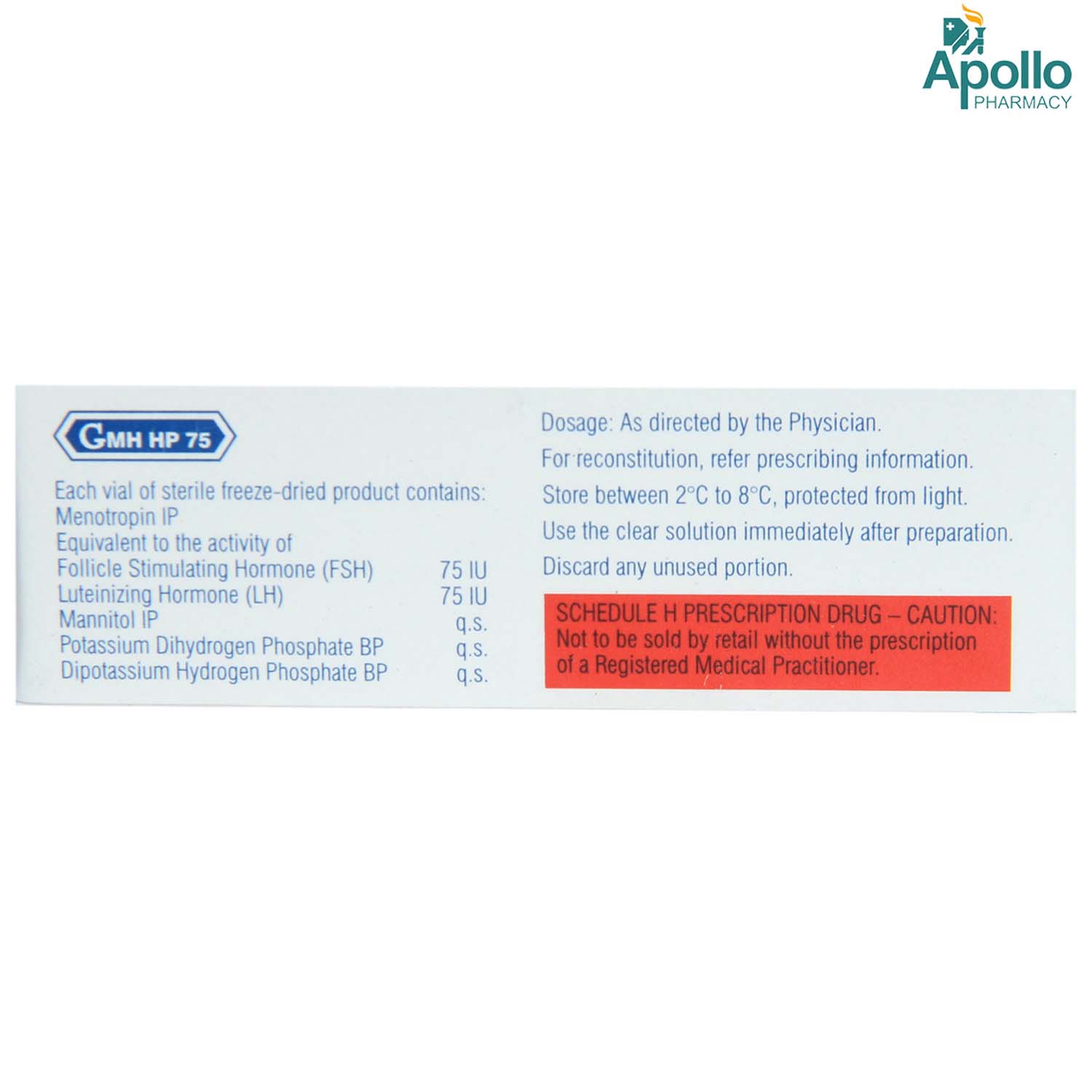 G M H HP 75IU INJECTION Price, Uses, Side Effects, Composition - Apollo ...