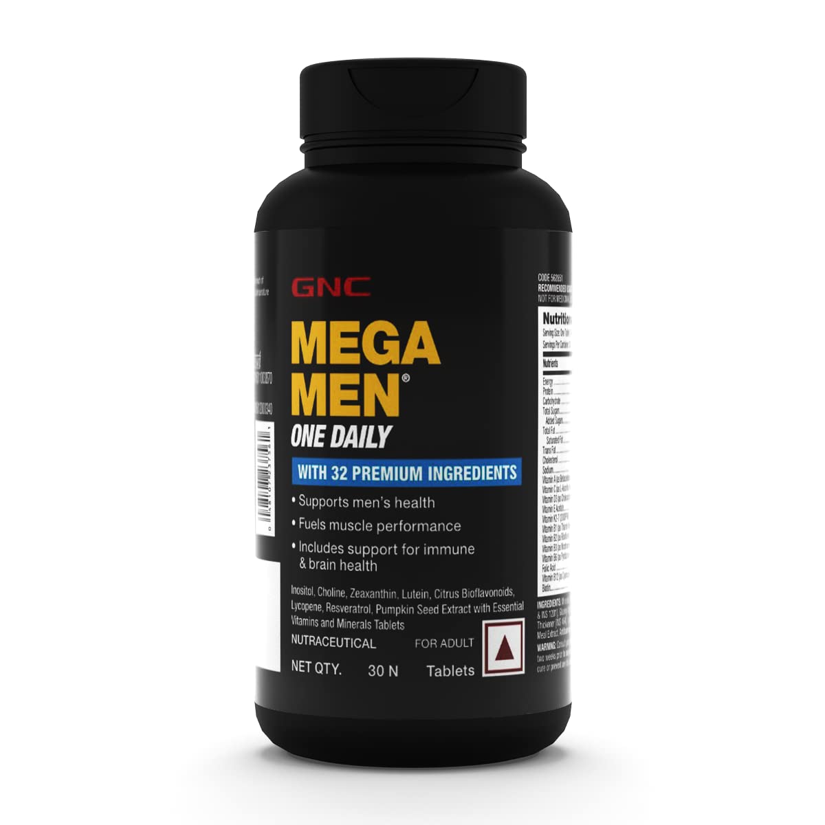 GNC Mega Men One Daily Multivitamin, 30 Tablets Price, Uses, Side ...