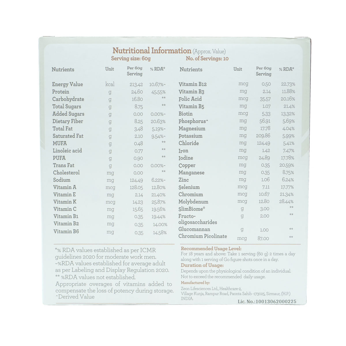 GoFigure Meal Replacement Shake Creamy Chocolate Flavour Powder, 600 gm ...