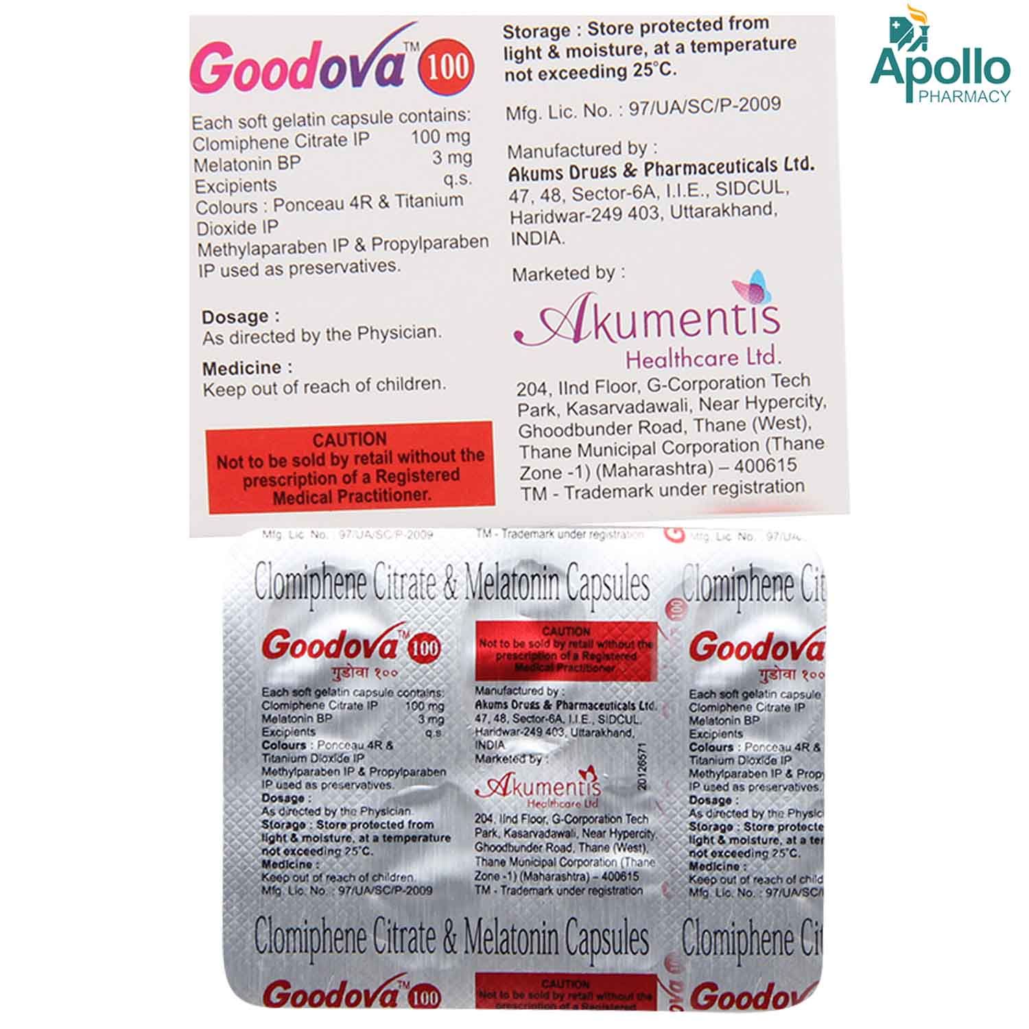 Goodova 100 Capsule 5's Price, Uses, Side Effects, Composition - Apollo ...
