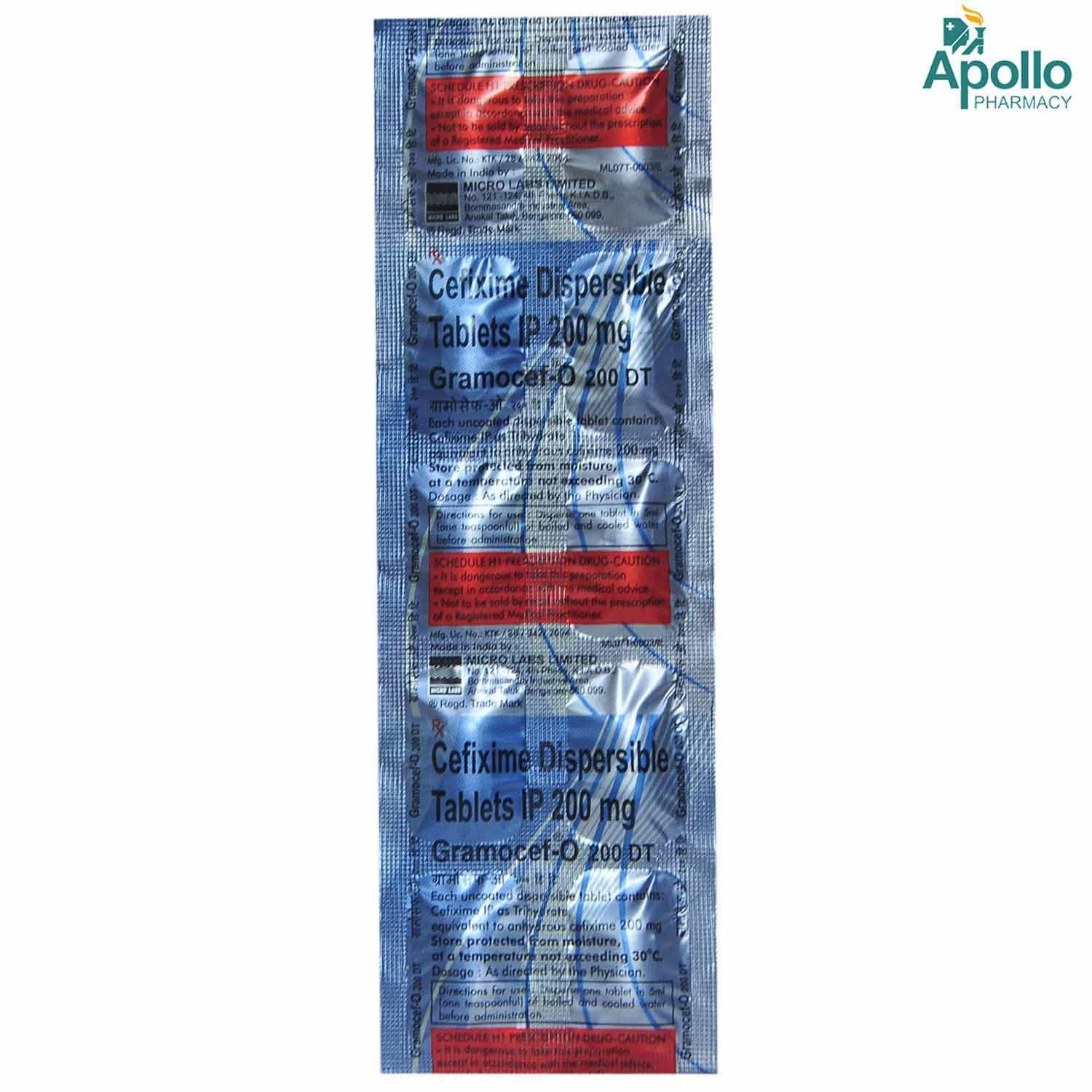 Gramocef O 200 Tablet 10's Price, Uses, Side Effects, Composition ...