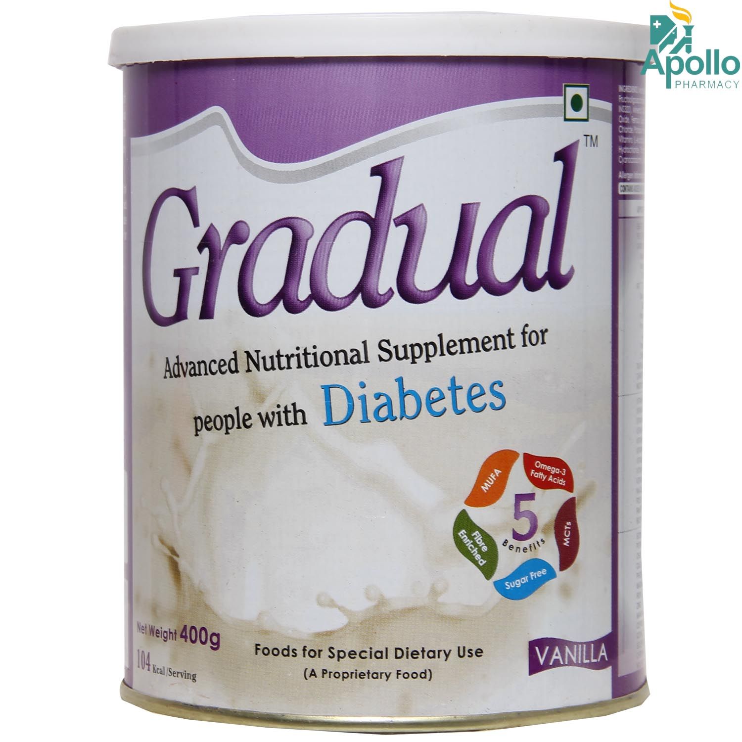 Gradual Diabetes Vanilla Powder 400 gm Price, Uses, Side Effects ...