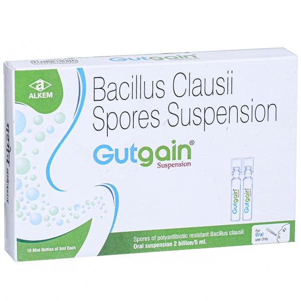 Gutgain Suspension 10X5 ml Price, Uses, Side Effects, Composition ...