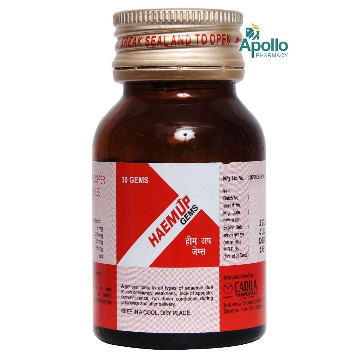 Haemup Gems 30's Price, Uses, Side Effects, Composition - Apollo Pharmacy