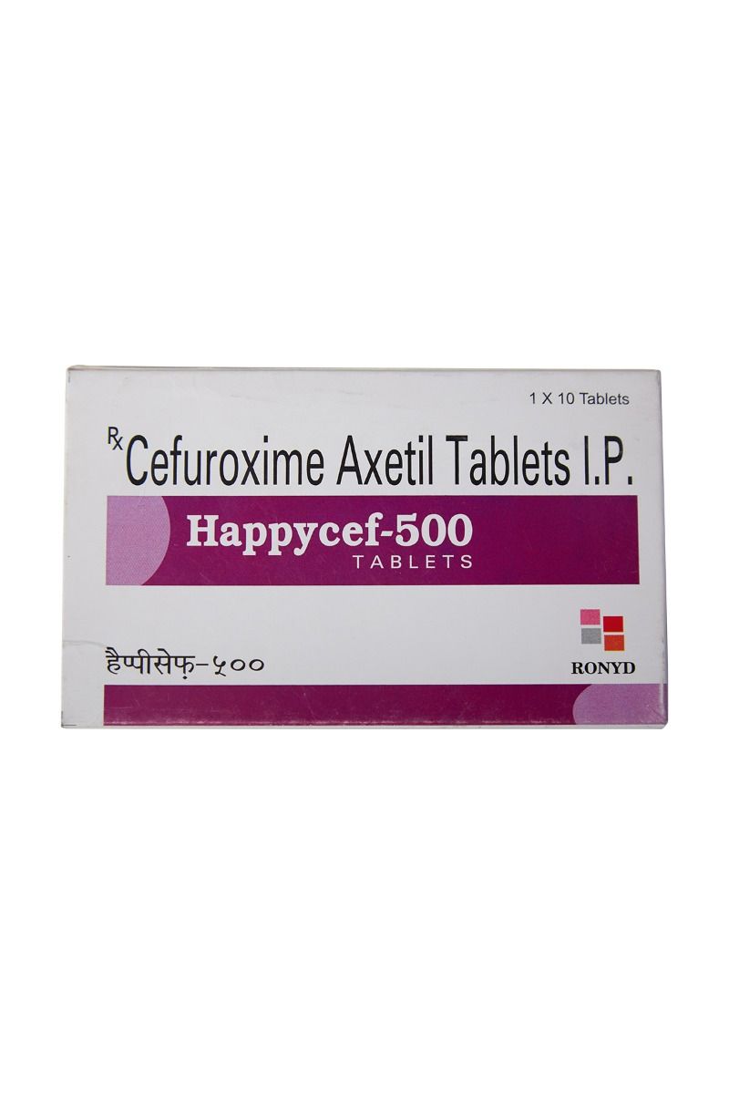 Happycef 500 Tablet 10's Price, Uses, Side Effects, Composition ...
