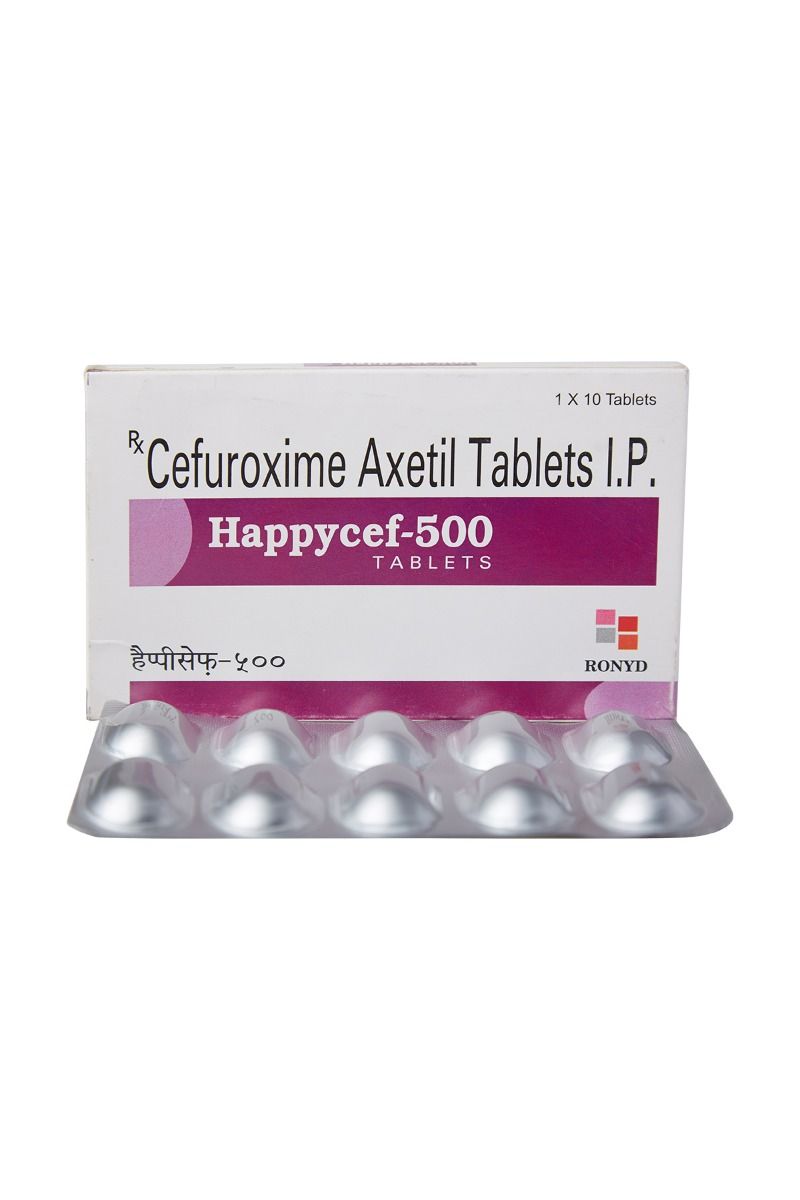 Happycef 500 Tablet 10's Price, Uses, Side Effects, Composition ...