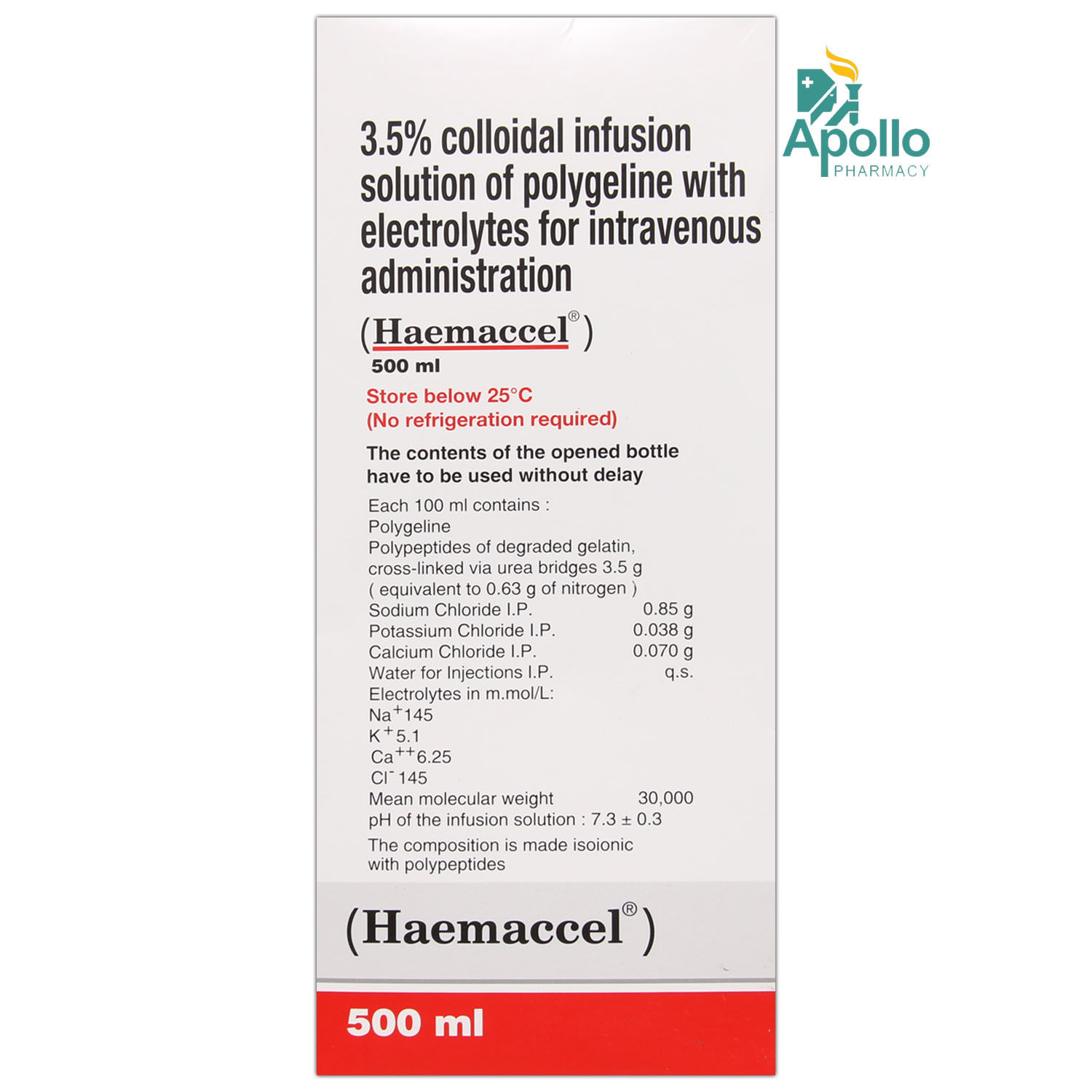 Heamacel Iv 500ml Price, Uses, Side Effects, Composition - Apollo Pharmacy