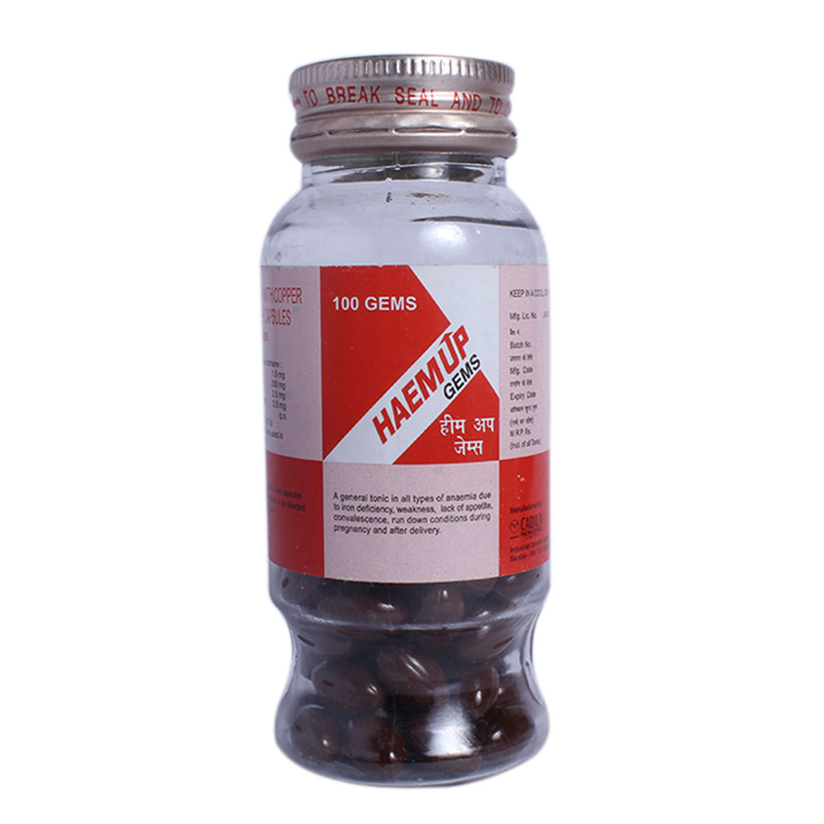 Haemup Gems Capsule 100's Price, Uses, Side Effects, Composition ...