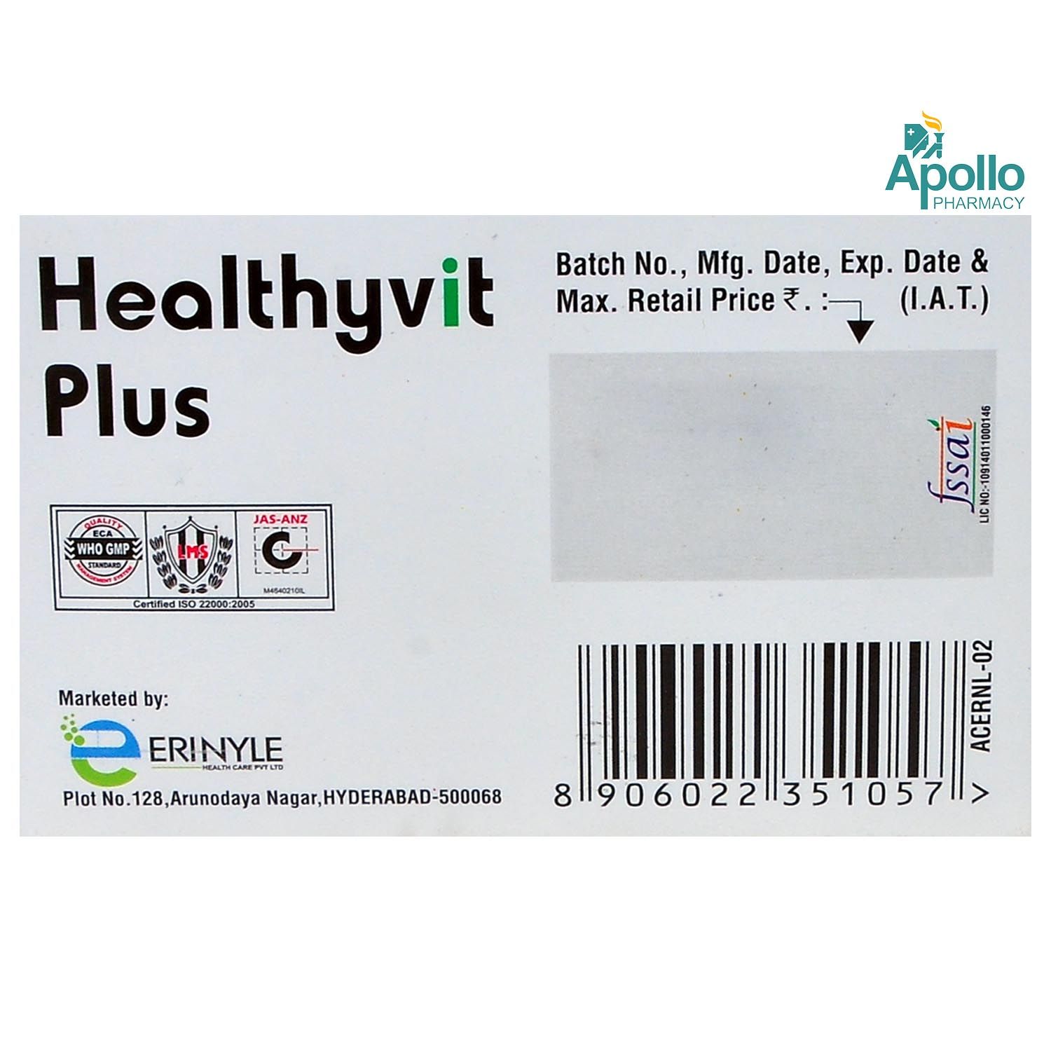 Healthyvit Plus Tablet 10's Price, Uses, Side Effects, Composition ...