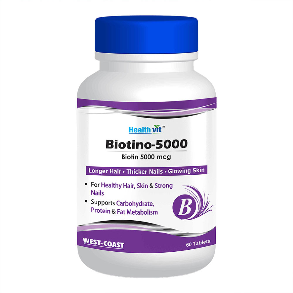 Healthvit Biotino-5000 Biotin 5000 mcg - 60 Tablets Price, Uses, Side ...