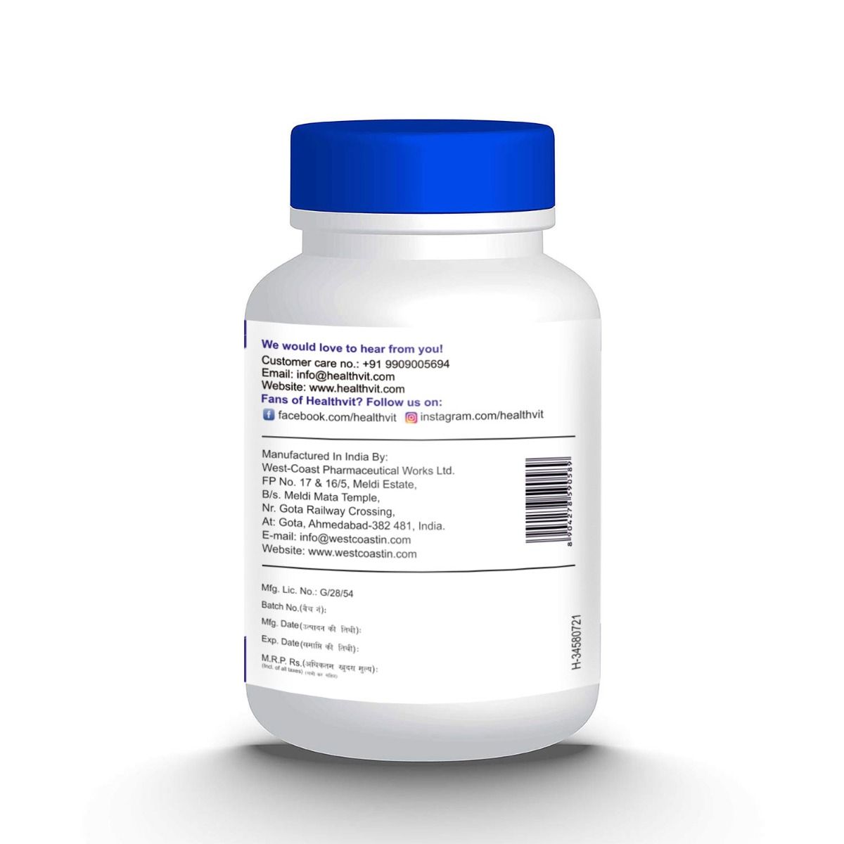 Healthvit Biotino-5000 Biotin 5000 mcg - 60 Tablets Price, Uses, Side ...