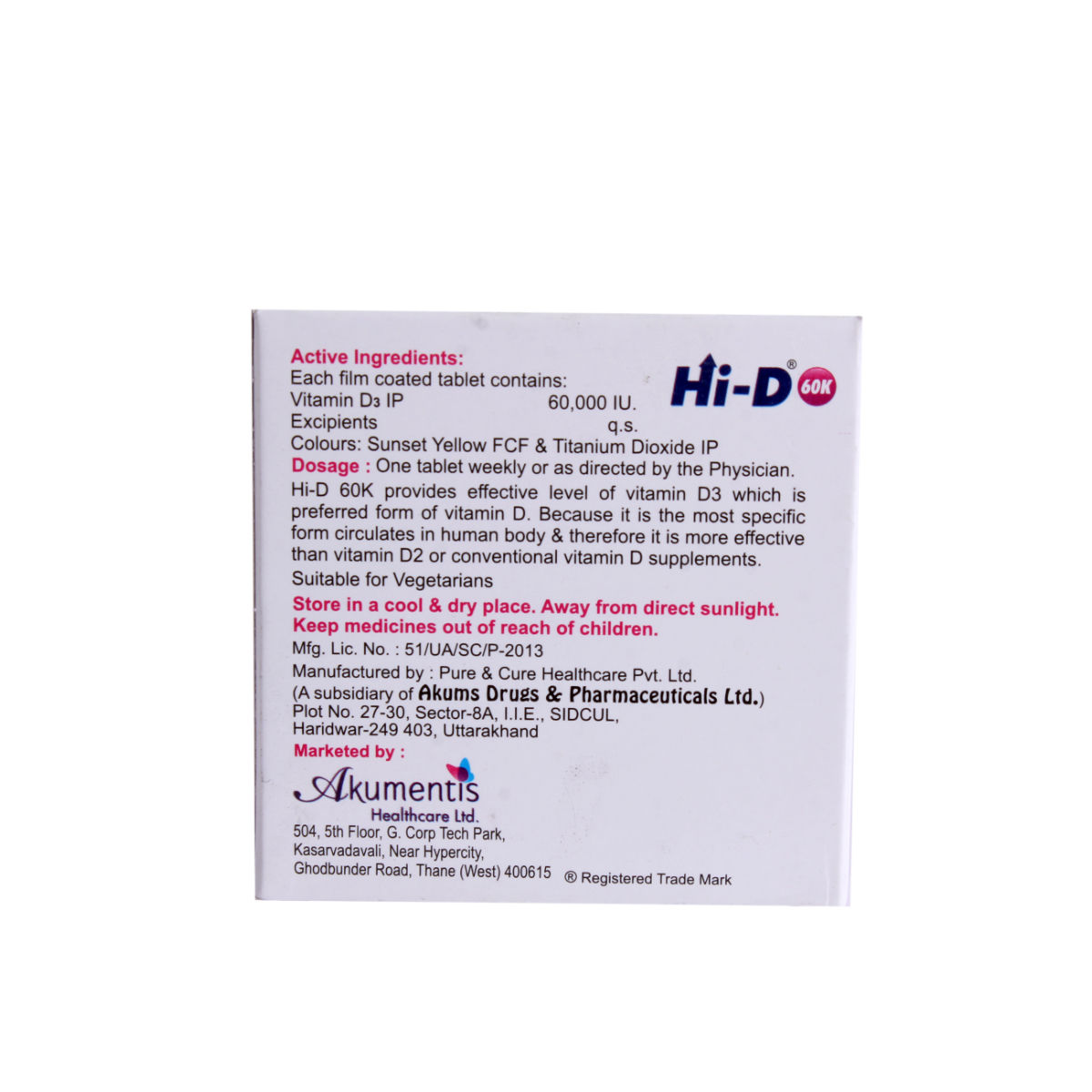 Hid 60 K Capsule 4's Price, Uses, Side Effects, Composition - Apollo ...