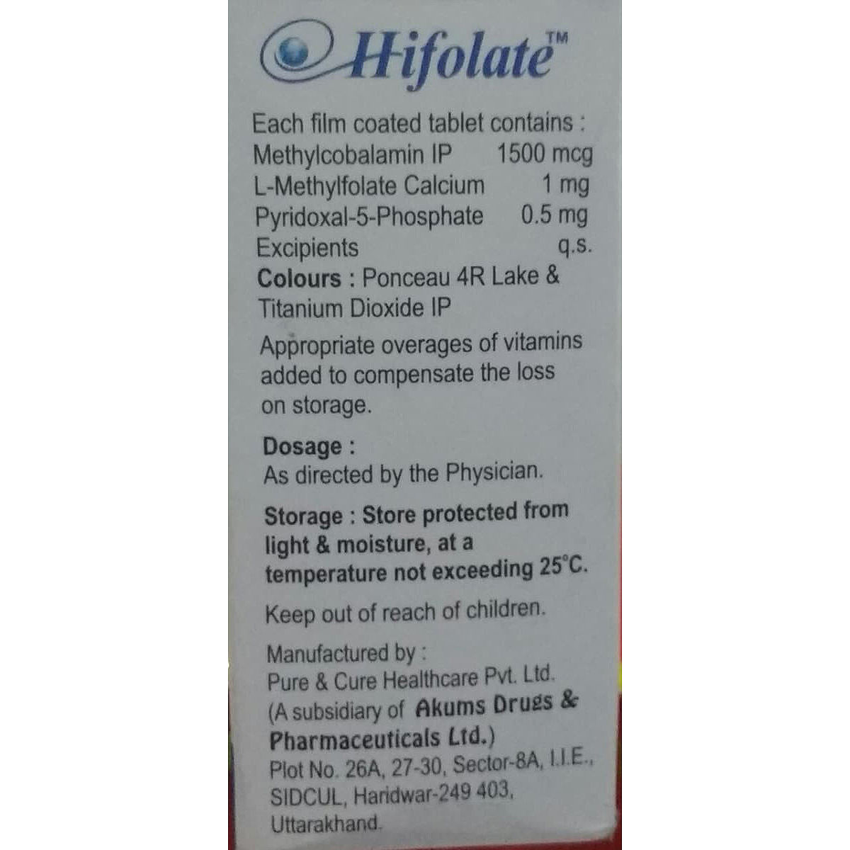 Hifolate Tablet 15's Price, Uses, Side Effects, Composition - Apollo ...