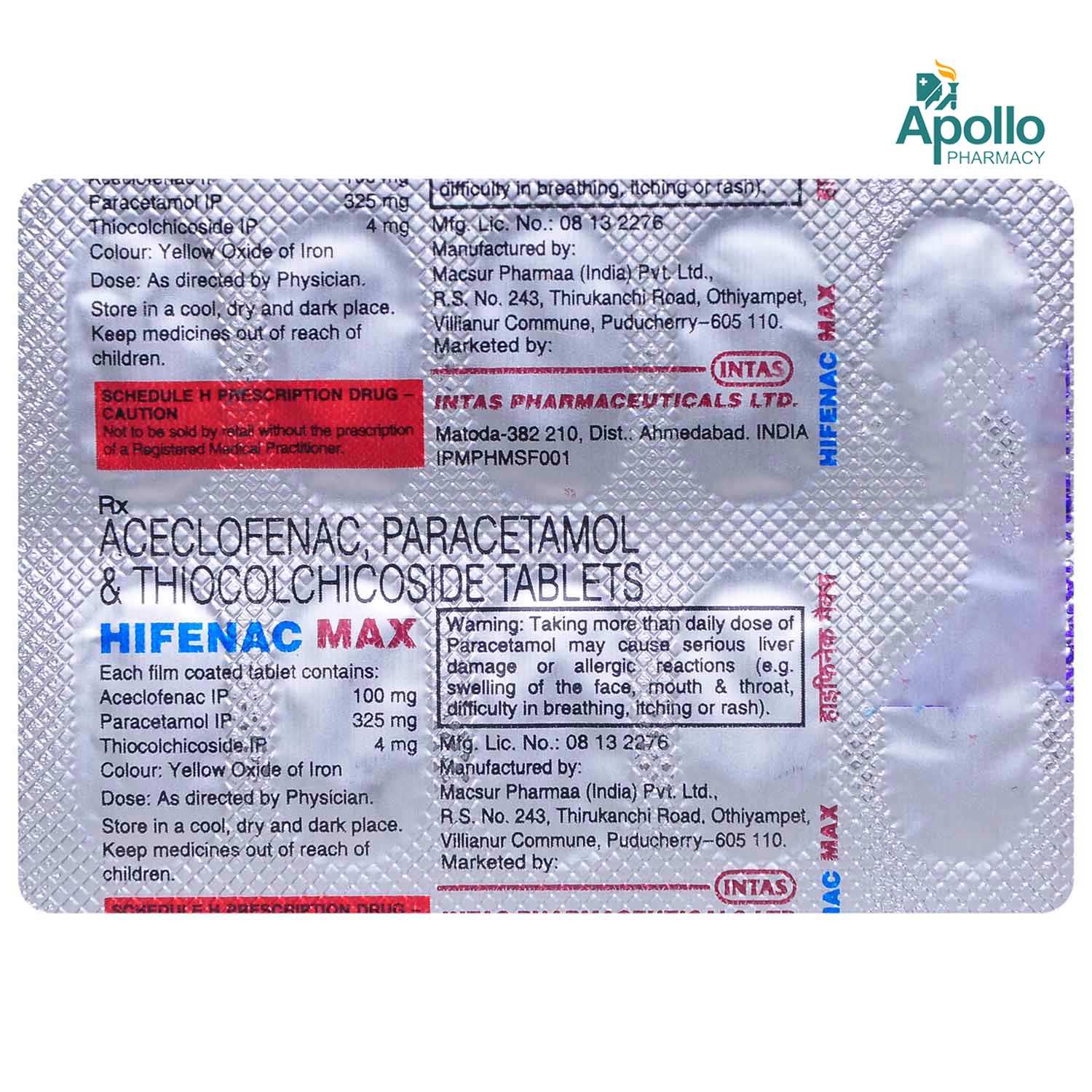 Hifenac Max Tablet 10's Price, Uses, Side Effects, Composition - Apollo ...