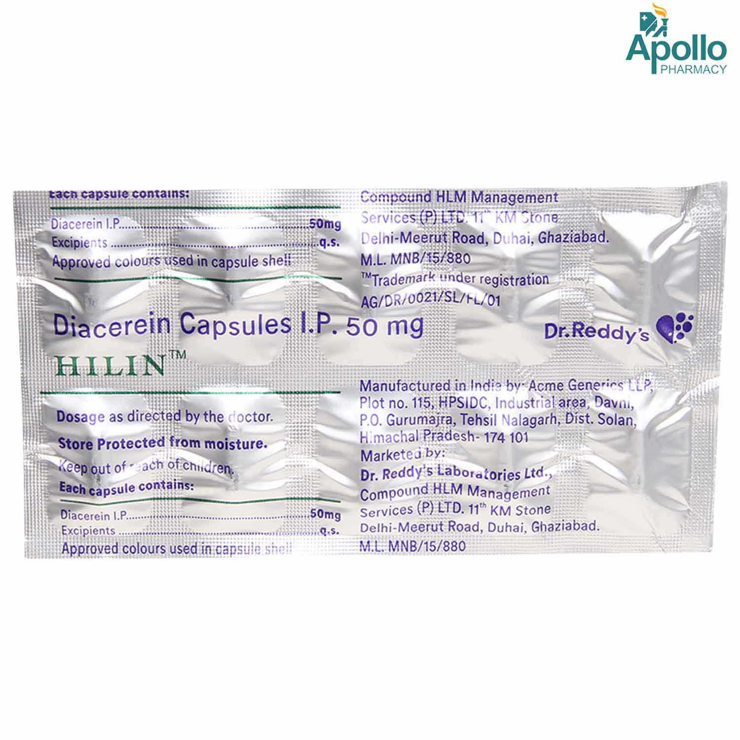 Hilin 50 Capsule 10's Price, Uses, Side Effects, Composition - Apollo ...